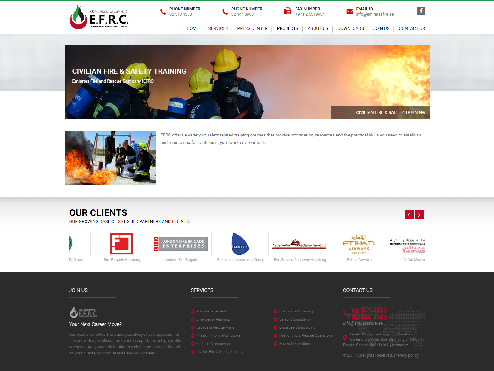 Services | Emirates Fire & Rescue